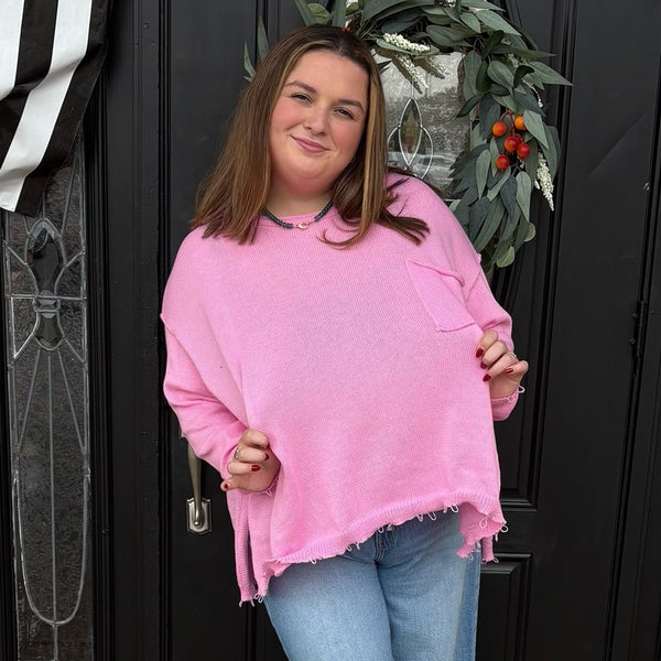 Everyday Basic Sweater - Pink – Lauren Ferrell Designs